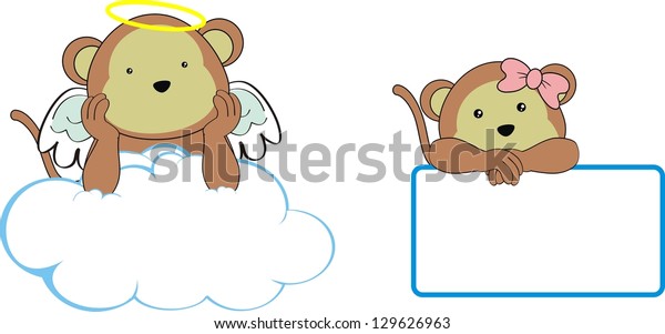 Monkey Angel Cartoon Copyspace Vector Format Stock Vector (Royalty Free ...