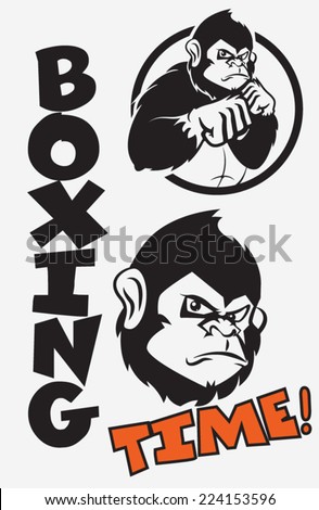 Monkey Boxing Stock Vector (Royalty Free) 224153596 - Shutterstock