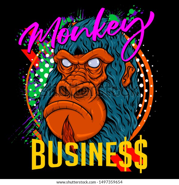 Monkey Business Quote Poster Design Vector Stock Vector (Royalty Free ...
