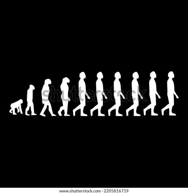 Monkey Charles Evolution Primate Man Human Stock Vector (Royalty Free ...