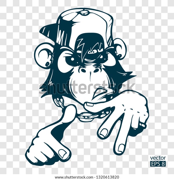 DJ de mono. rapero de mono.: vector de stock (libre de regalías ...