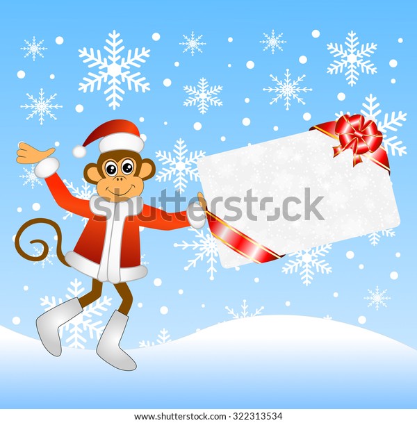 Monkey Gift Card Vector Illustration Stock Vector (Royalty Free ...