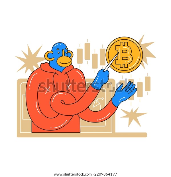 Monkey Giving Online Lecture On Benefits Stock Vector (Royalty Free ...