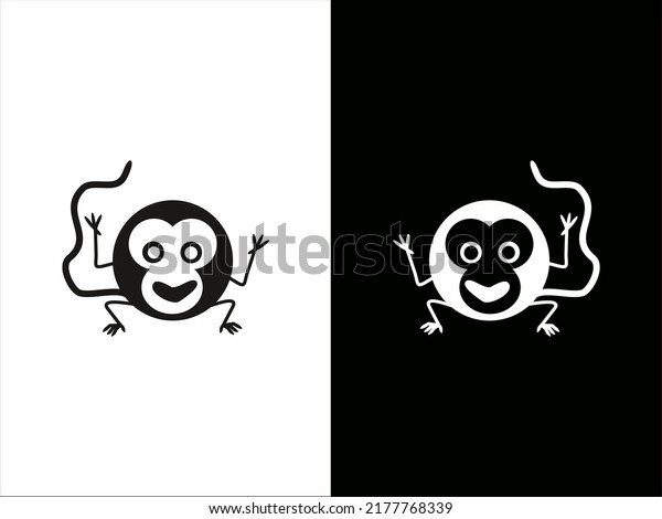 Monkey High Contrast Card Baby Stock Vector (Royalty Free) 2177768339 ...