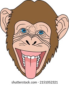 Monkey Line Vector Illustration Isolated On Stock Vector (Royalty Free ...