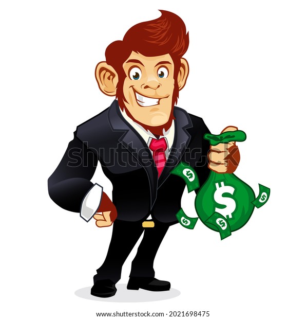 Monkey Officer Mascot Cartoon Vector Stock Vector (Royalty Free ...
