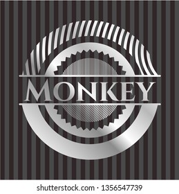 Monkey Silver Shiny Badge Stock Vector (Royalty Free) 1356547739 ...