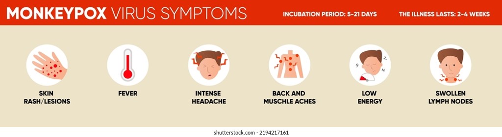 Monkeypox Virus Symptoms Simple Infographic Poster Stock Vector ...