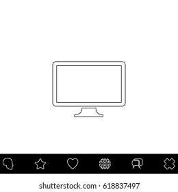 Monoblock Pc Black Outline Vector Icon Stock Vector (Royalty Free ...
