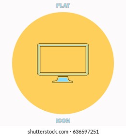 Monoblock Pc Blue Outline Vector Icon Stock Vector (Royalty Free ...