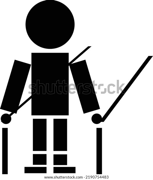 Monochromatic Icon One Person Undergoing Rehabilitation Stock Vector ...