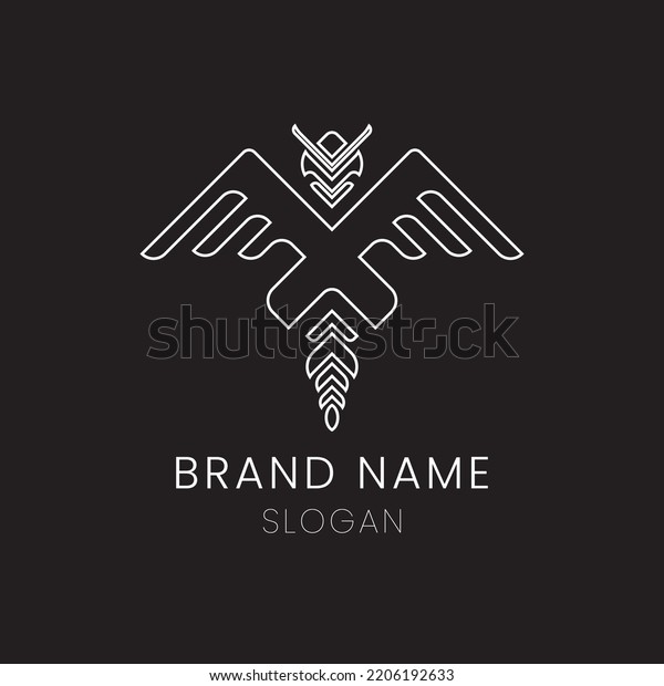 Monochromatic Simple Logo Design Bird Flying Stock Vector (Royalty Free ...