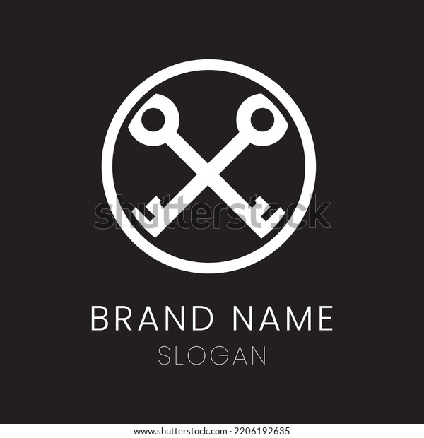 Monochromatic Simple Logo Design Keys Simple Stock Vector (Royalty Free ...