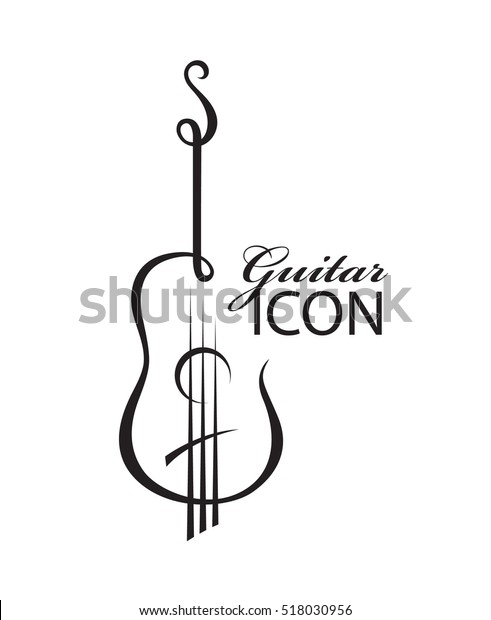 Monochrome Abstract Image Guitar Text 库存矢量图（免版税）518030956