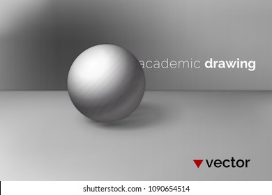 Monochrome Academic Drawing Sphere Grayscale Vector Stock Vector ...