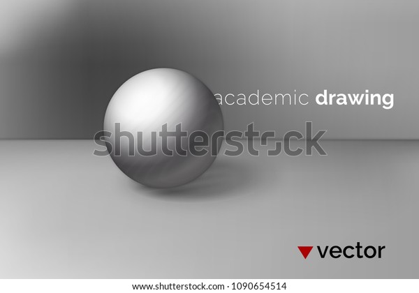 Monochrome Academic Drawing Sphere Grayscale Vector Stock Vector ...