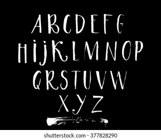 Monochrome Black White Hand Drawn Alphabet Stock Vector (Royalty Free ...