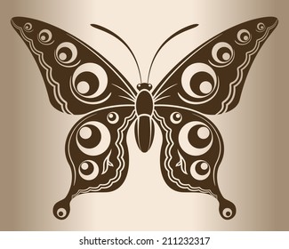 Monochrome Butterfly Decorative Pattern Butterfly Vector Stock Vector ...