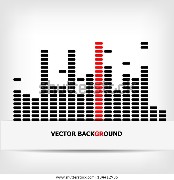 Monochrome Digital Equalizer Background Red Strip Stock Vector (Royalty ...