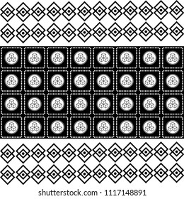 Monochrome Double Square Box Background Pattern Stock Vector (Royalty ...