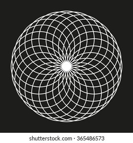 Monochrome Elegant Circular Pattern Black White: ilustración de stock ...