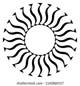 Monochrome Fan Shape Artistic Element Circle Stock Vector (Royalty Free ...