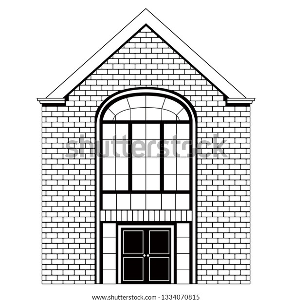 Monochrome Front View Modern House Vector Stock Vector (Royalty Free ...