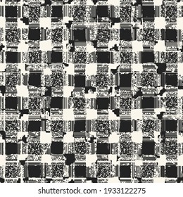 Monochrome Glitched Effect Textured Checked Pattern Stock Vector ...