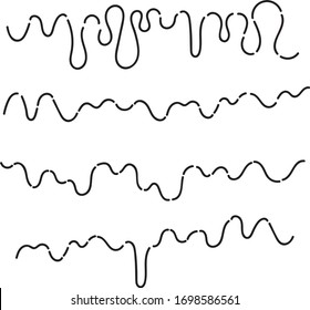 Monochrome Hand Draw Wavy Lines Background Stock Vector (Royalty Free ...
