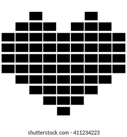Monochrome Heart Pixel Stock Vector (Royalty Free) 411234223 | Shutterstock