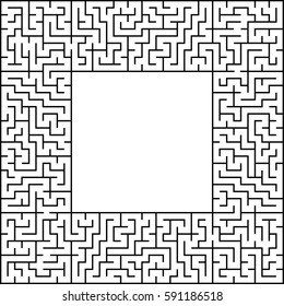 Monochrome Maze Frame Vector Illustration Stock Vector (Royalty Free ...