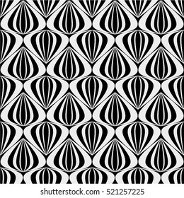 Monochrome Pattern Grid Stripes Decoration Leaves Stock Vector (Royalty Free) 521257225 ...
