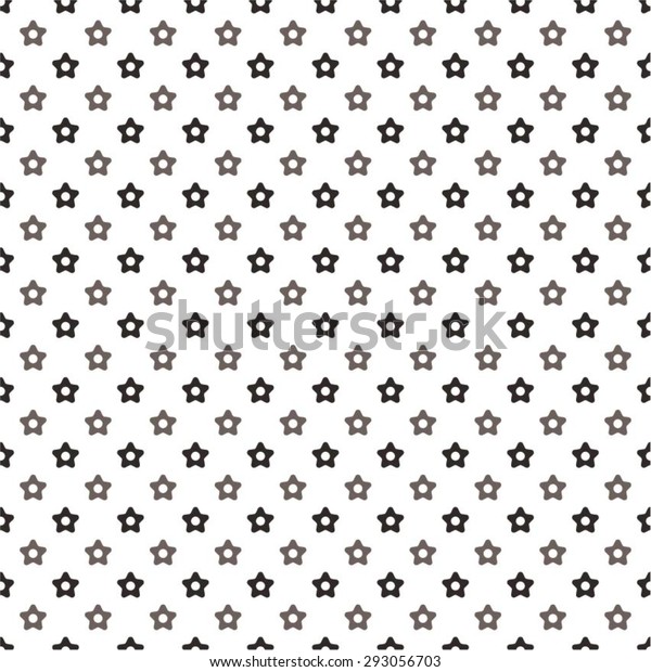 Monochrome Pattern Rounded Stars Seamless Vector Stock Vector (Royalty ...