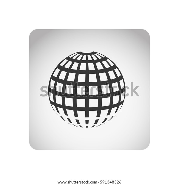 Monochrome Square Frame Silhouette Sphere Grid Stock Vector (Royalty ...