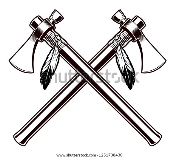 Monochrome Vector Illustration Tomahawks Stock Vector (Royalty Free ...