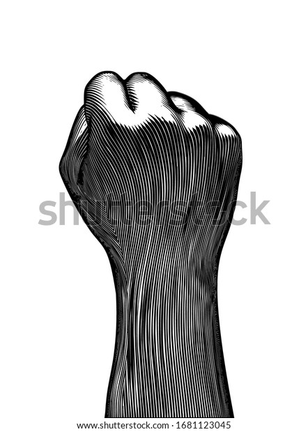 Monochrome Vintage Engraved Drawing Back Hand Stock Vector (Royalty ...