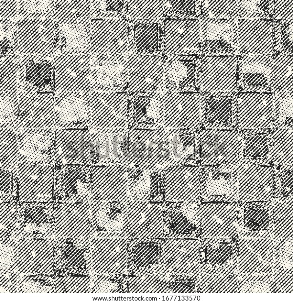 Monochrome Washedout Effect Canvas Textured Checked Stok Vektör ...