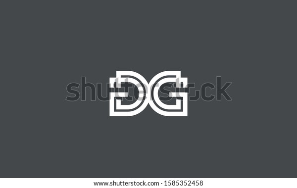 Monogram Alphabet Letter Logo Dggdd G Stock Vector (Royalty Free ...