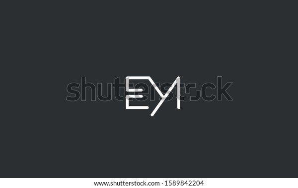 Monogram Alphabet Letters Emmem E Logo Stock Vector (Royalty Free ...