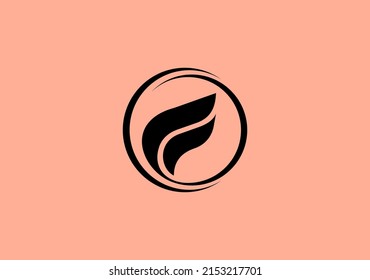 Monogram Circle Letter F Capital Logo Stock Vector (Royalty Free ...