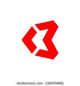 Monogram Clean Logo Red B Letter Stock Vector (Royalty Free) 1345934081 ...