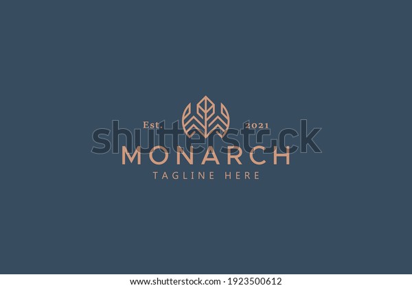 Monogram Crown Elegant Symbol Monarch Logo Stock Vector (Royalty Free ...