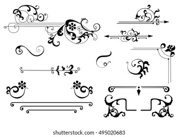 Monogram Decoration Set On White Background Stock Vector (Royalty Free ...