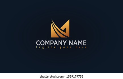 Monogram Gold Logo Concept Design: vector de stock (libre de regalías ...