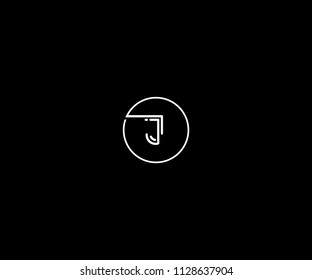 Monogram J Letter Isolated Circle Logo Stock Vector (Royalty Free ...
