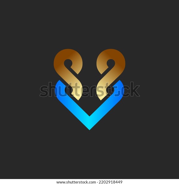 Monogram Letter 88 V Elegant Outline Stock Vector (Royalty Free ...