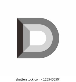 Monogram Letter D Geometric Square Space Stock Vector (Royalty Free ...
