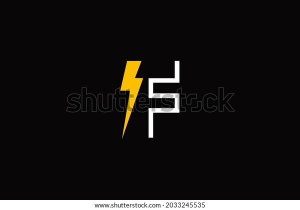 Monogram Letter F Lightning Flash Fast Stock Vector (Royalty Free ...