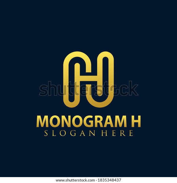 Monogram Letter H Line Art Style Stock Vector (Royalty Free) 1835348437 ...
