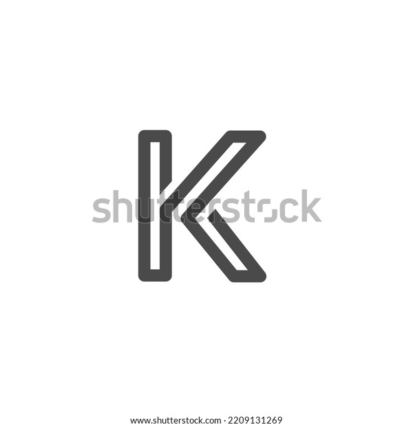 Monogram Letter K Elegant Outline Stock Vector (Royalty Free ...
